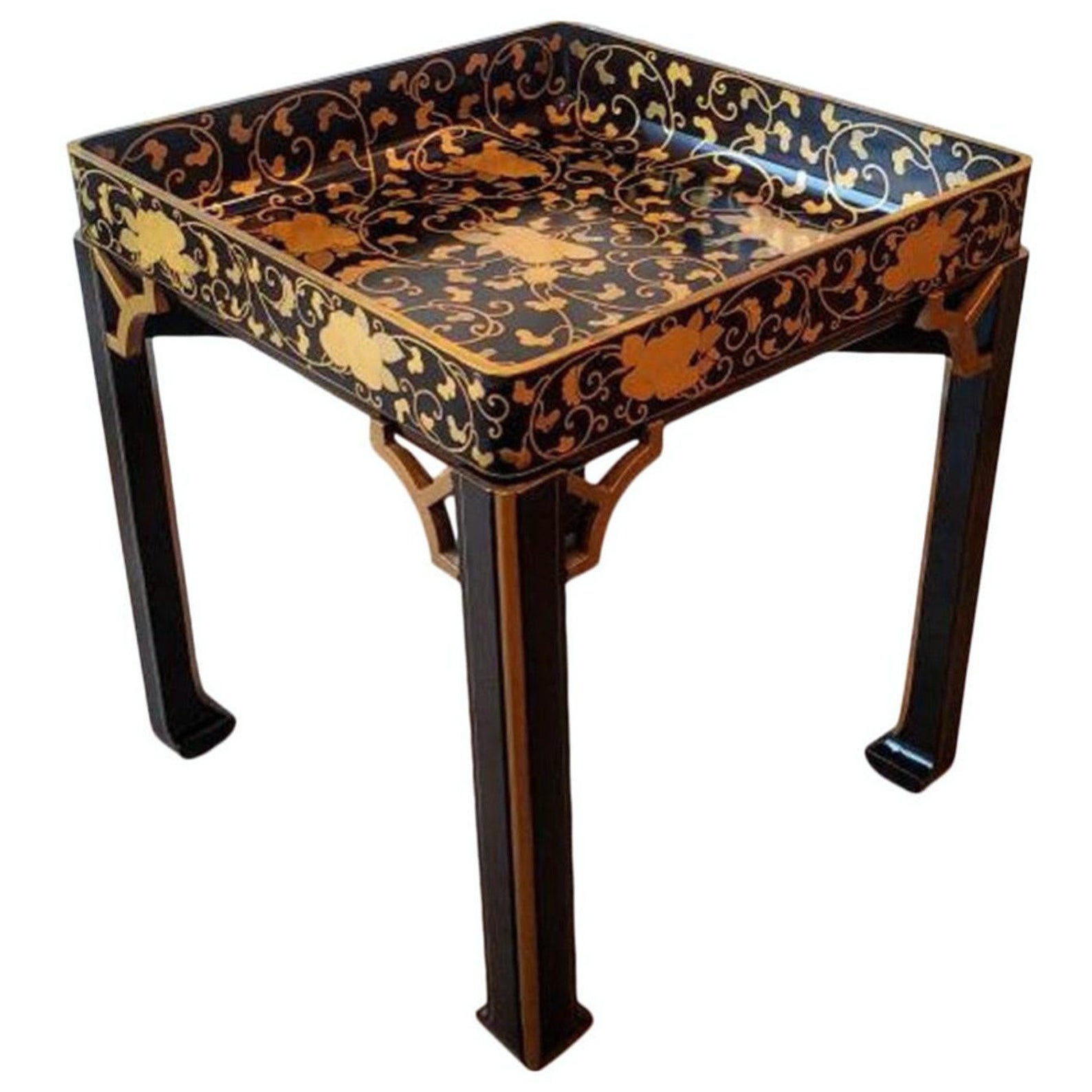 Art Nouveau Japanese Lotus Form Tray Top Table For Sale at 1stDibs