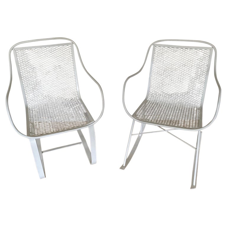American Metal Garden Mesh Rocker and Spring Chair For Sale at 1stDibs