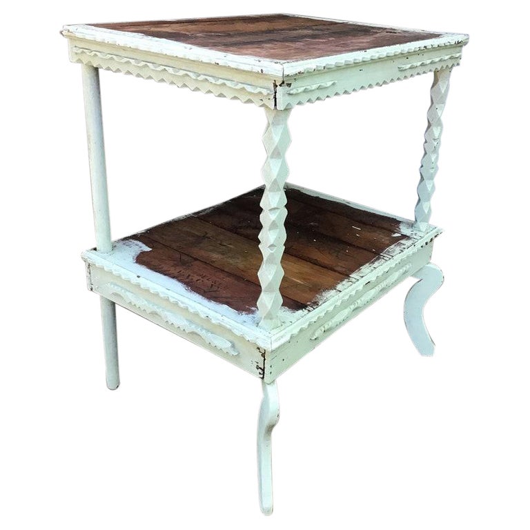 Folk Art Tramp Art Table Primitive Packing Crate Outsider Art Primitive ...