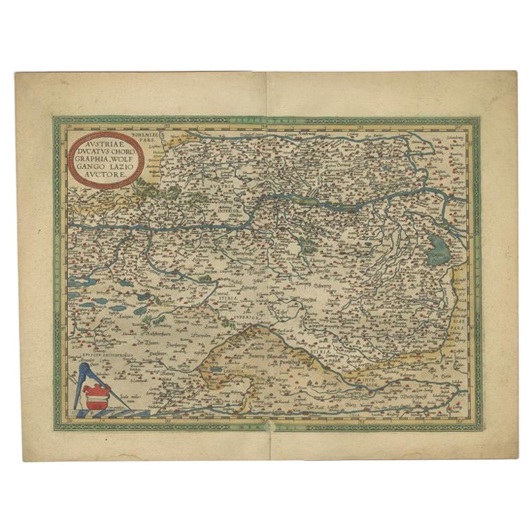 Antique Map of Austria and Hungary by Ortelius, c.1590 For Sale at 1stDibs