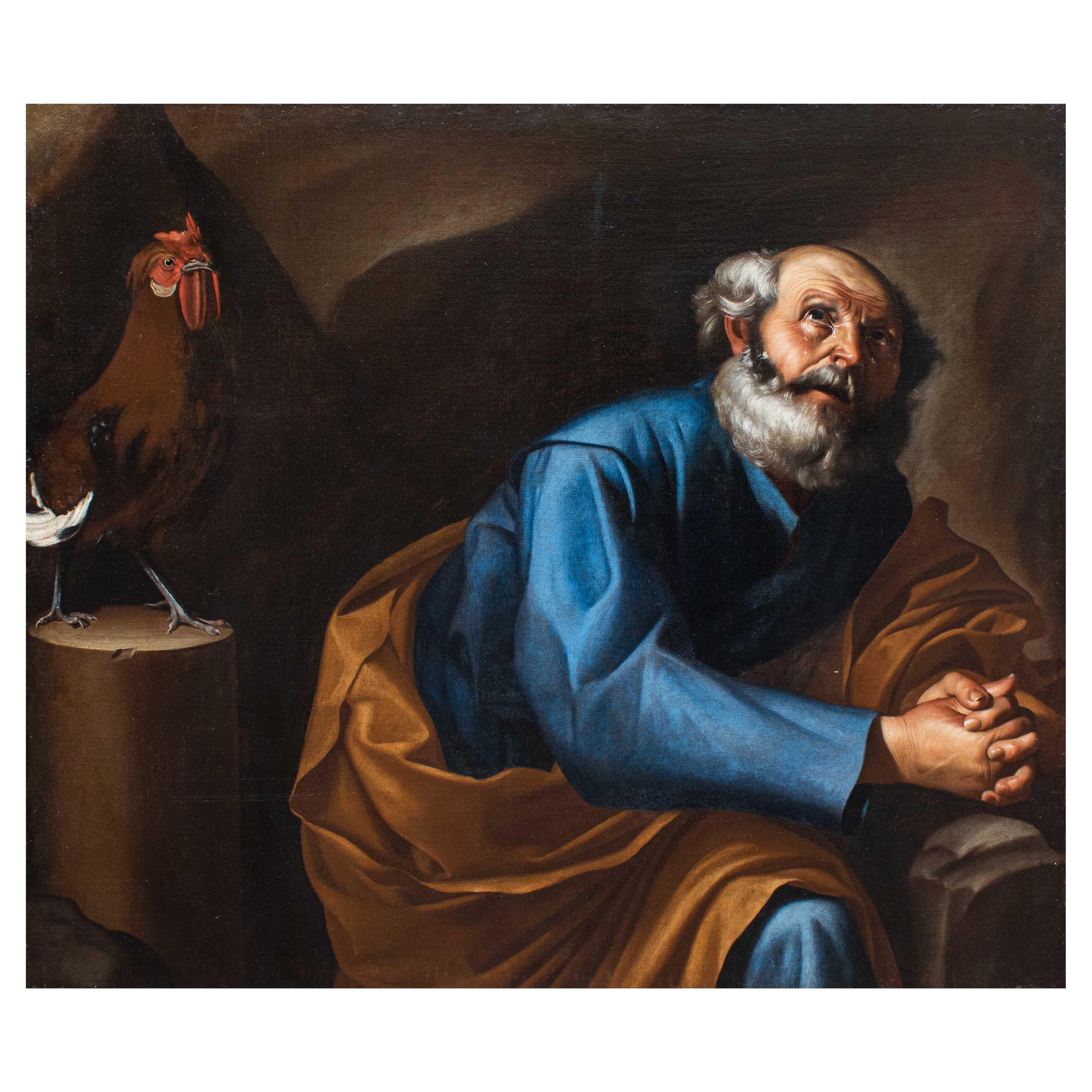 Cesare Fracanzano The Repentance of St. Peter Painting Oil on Canvas ...