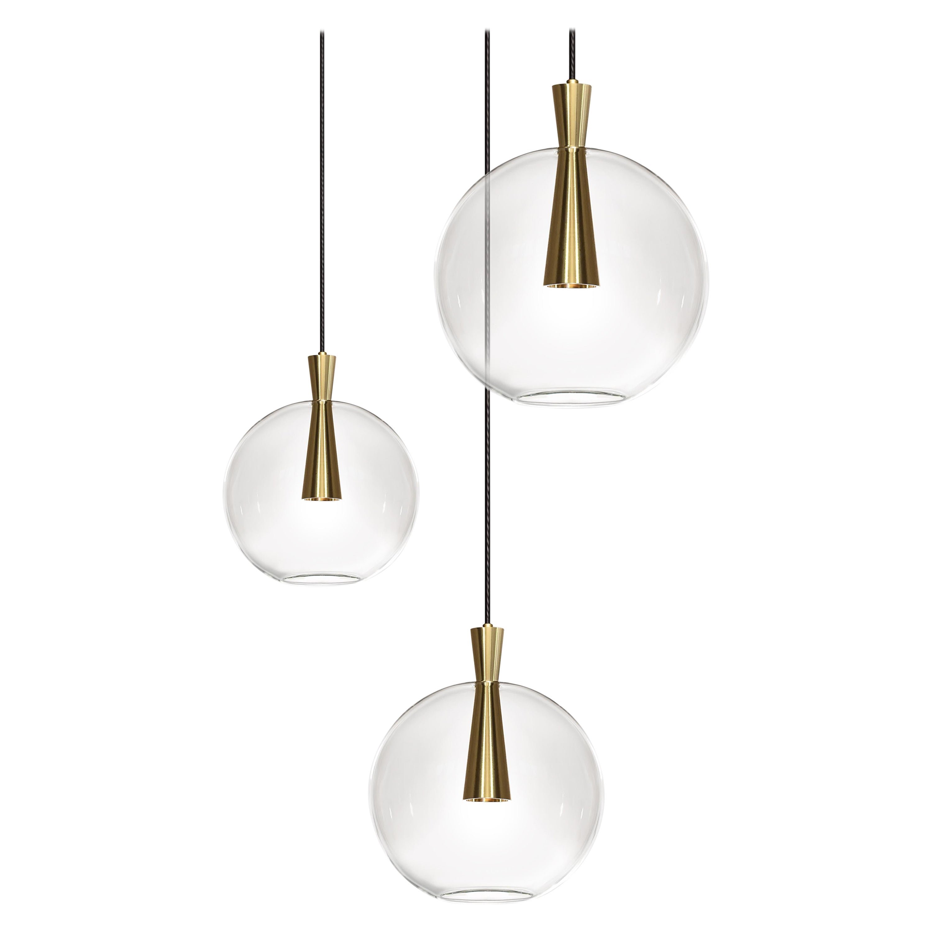 Cone Cluster, 3 Piece, Lamp and Shade For Sale at 1stDibs