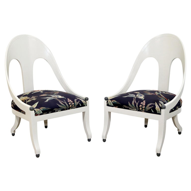 Mid-Century Modern Michael Taylor for Baker Spoon Back Slipper Accent ...