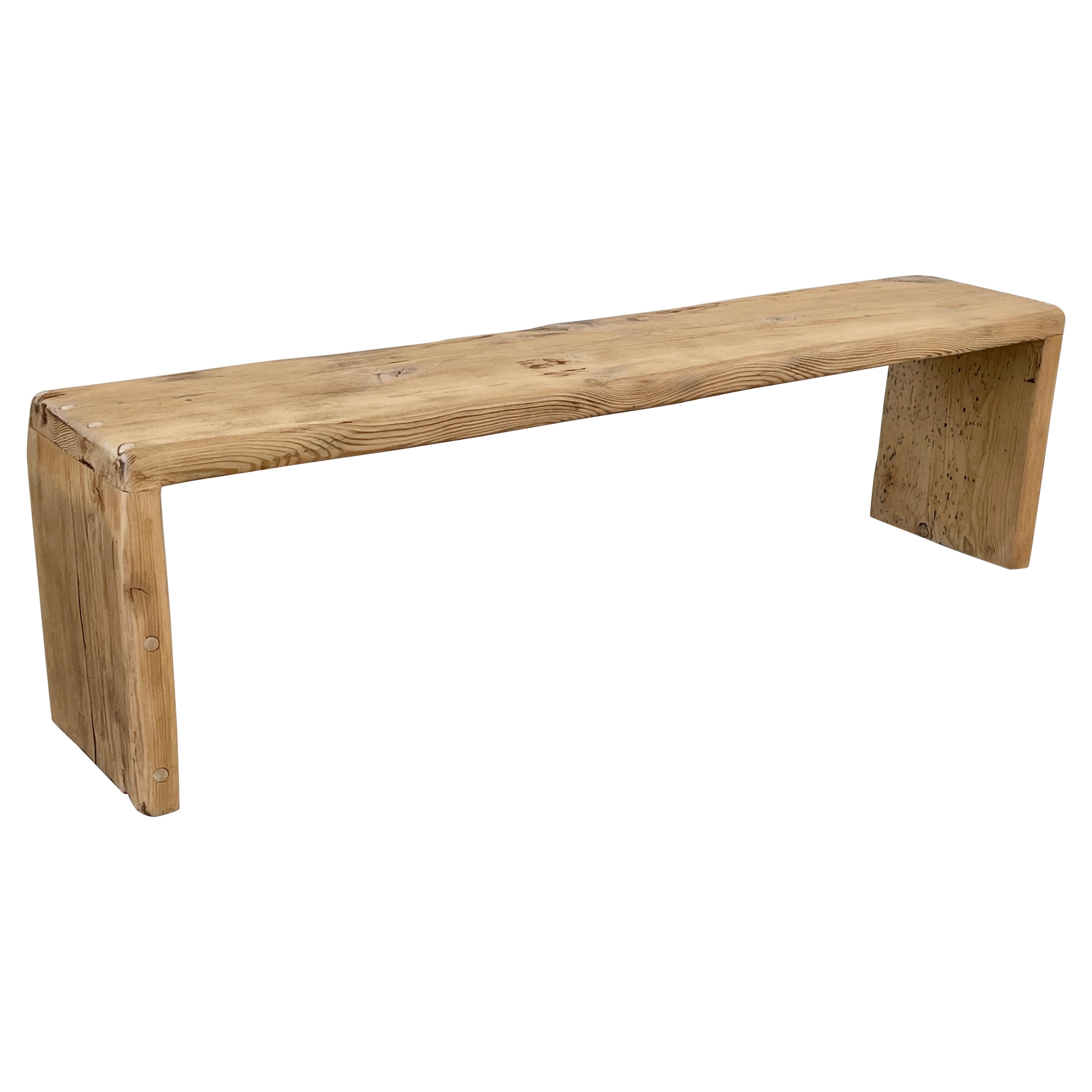 1950's French Oak Plank Bench at 1stDibs