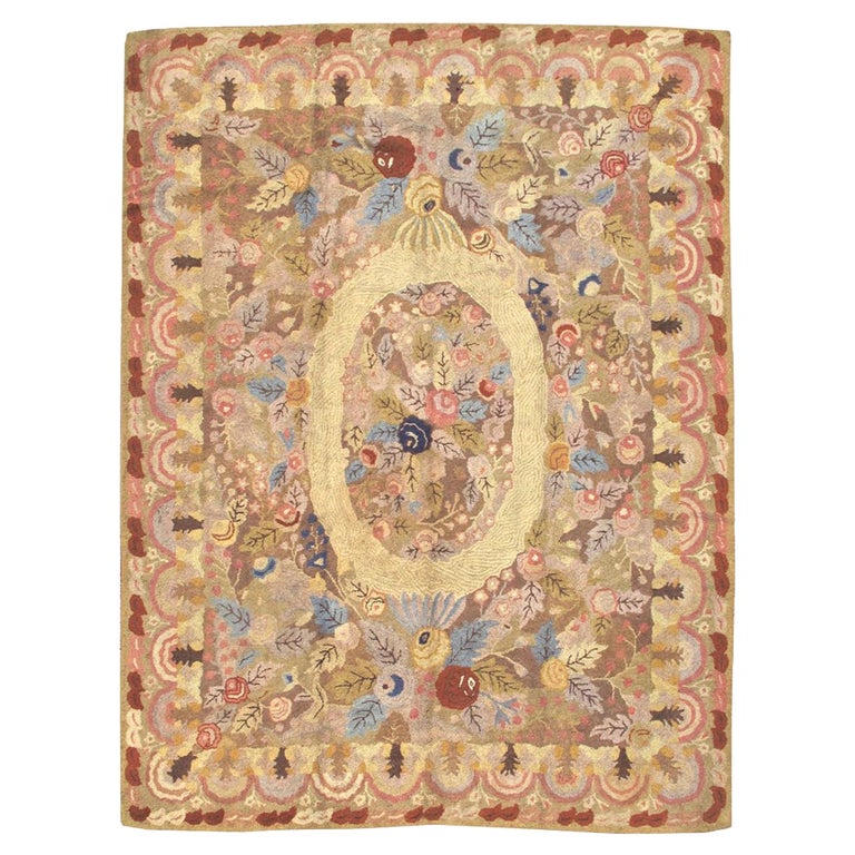 Antique American Hooked Rug For Sale at 1stDibs