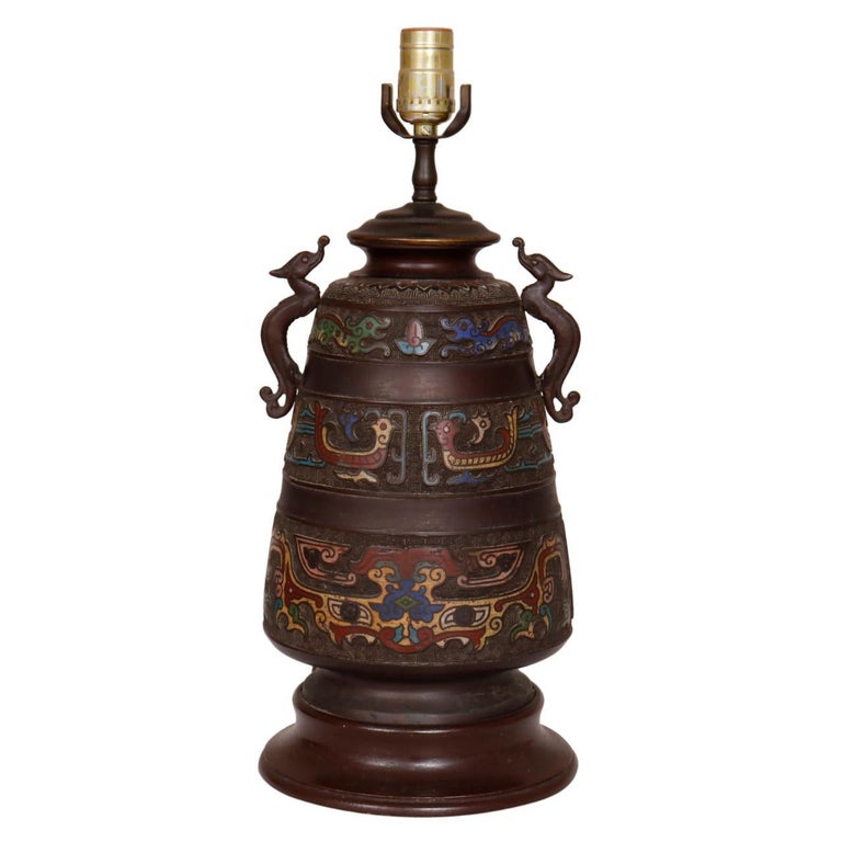 Aztec Style Metal Table Lamp For Sale at 1stDibs