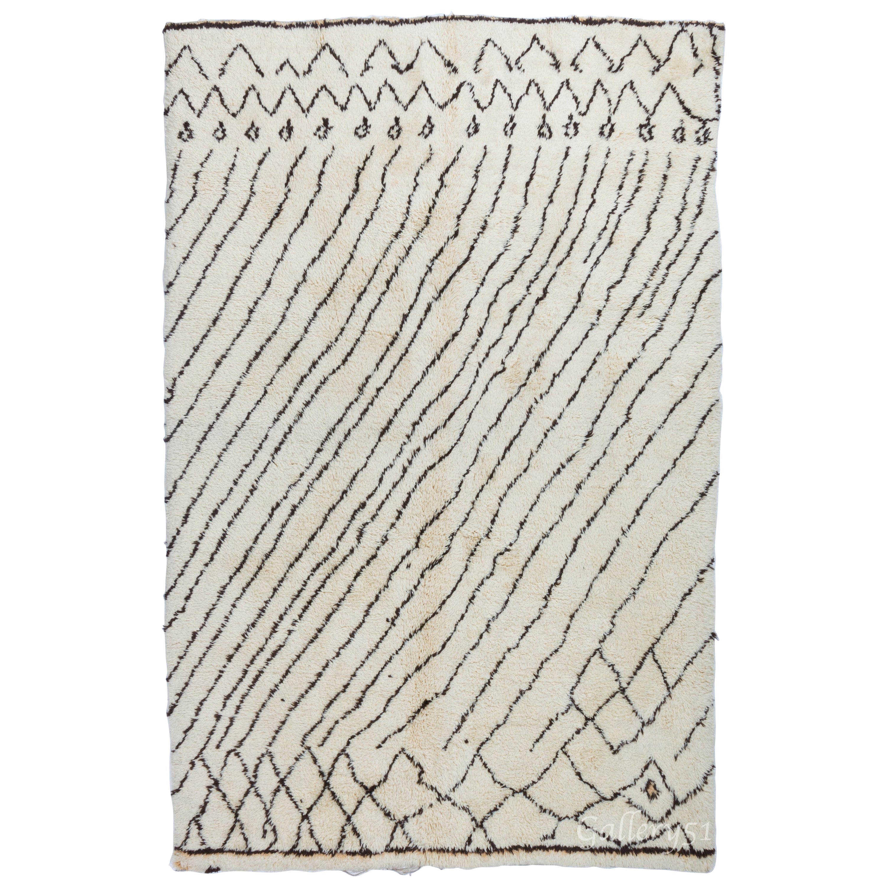 Modern Moroccan Berber Wool Rug in Indigo Blue, Custom Options ...