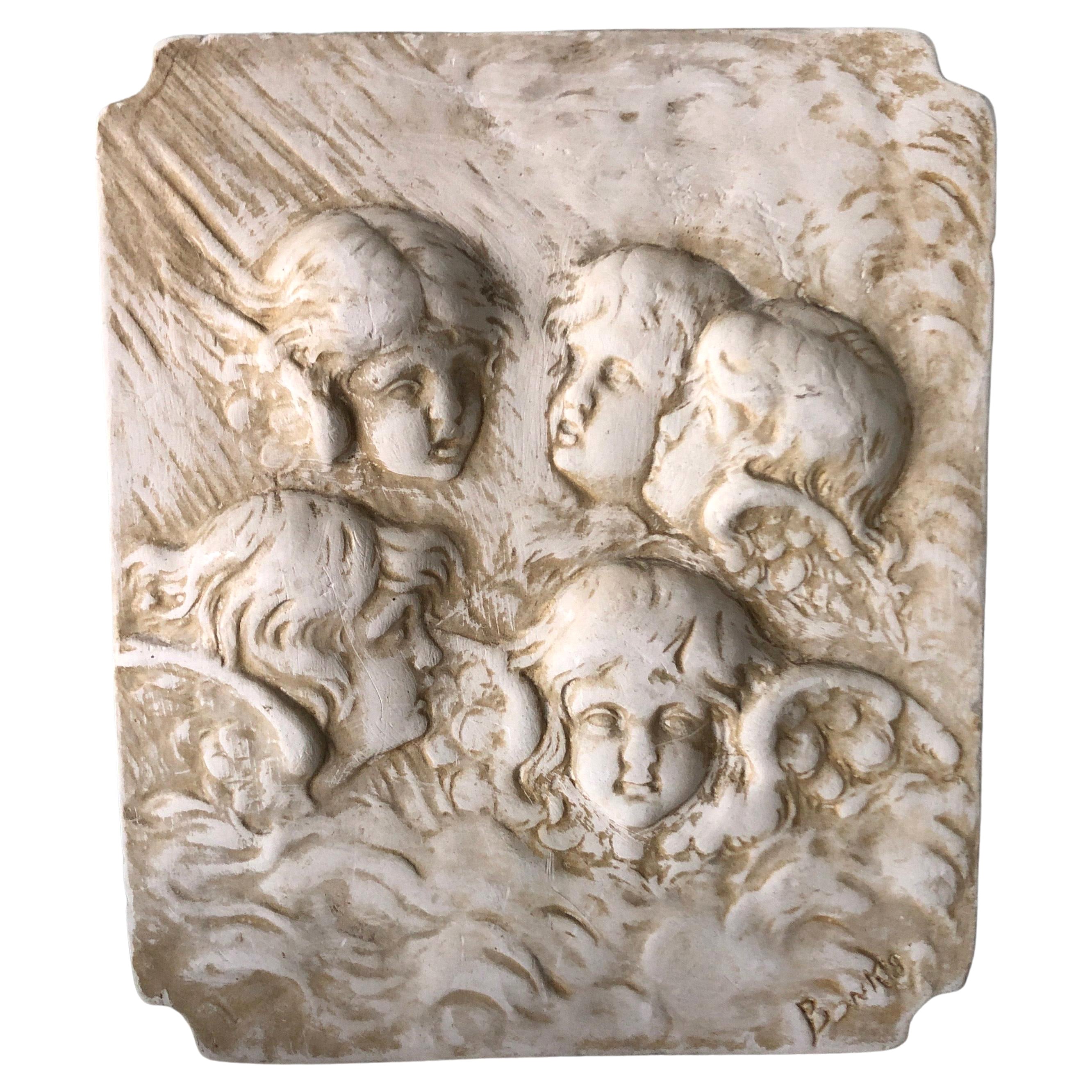 Lion's Head Plaster Wall Plaque at 1stDibs