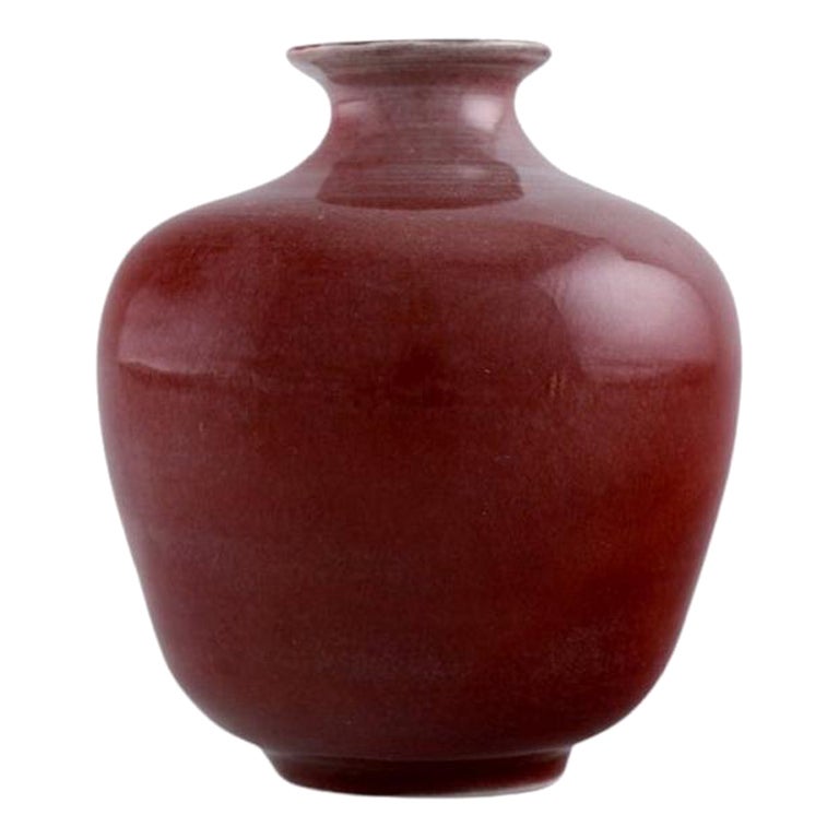 Anne-Sophie Runius, Sweden, Unique Vase in Glazed Stoneware at 1stDibs