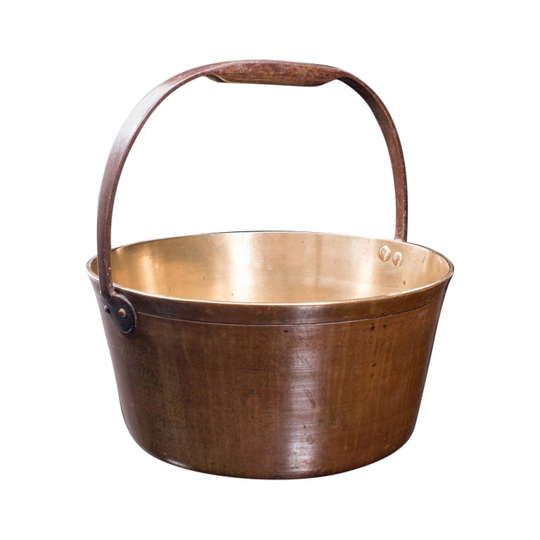 Large Antique Jam Preserving Pan, English, Heavy Bronze, Cooking Pot ...