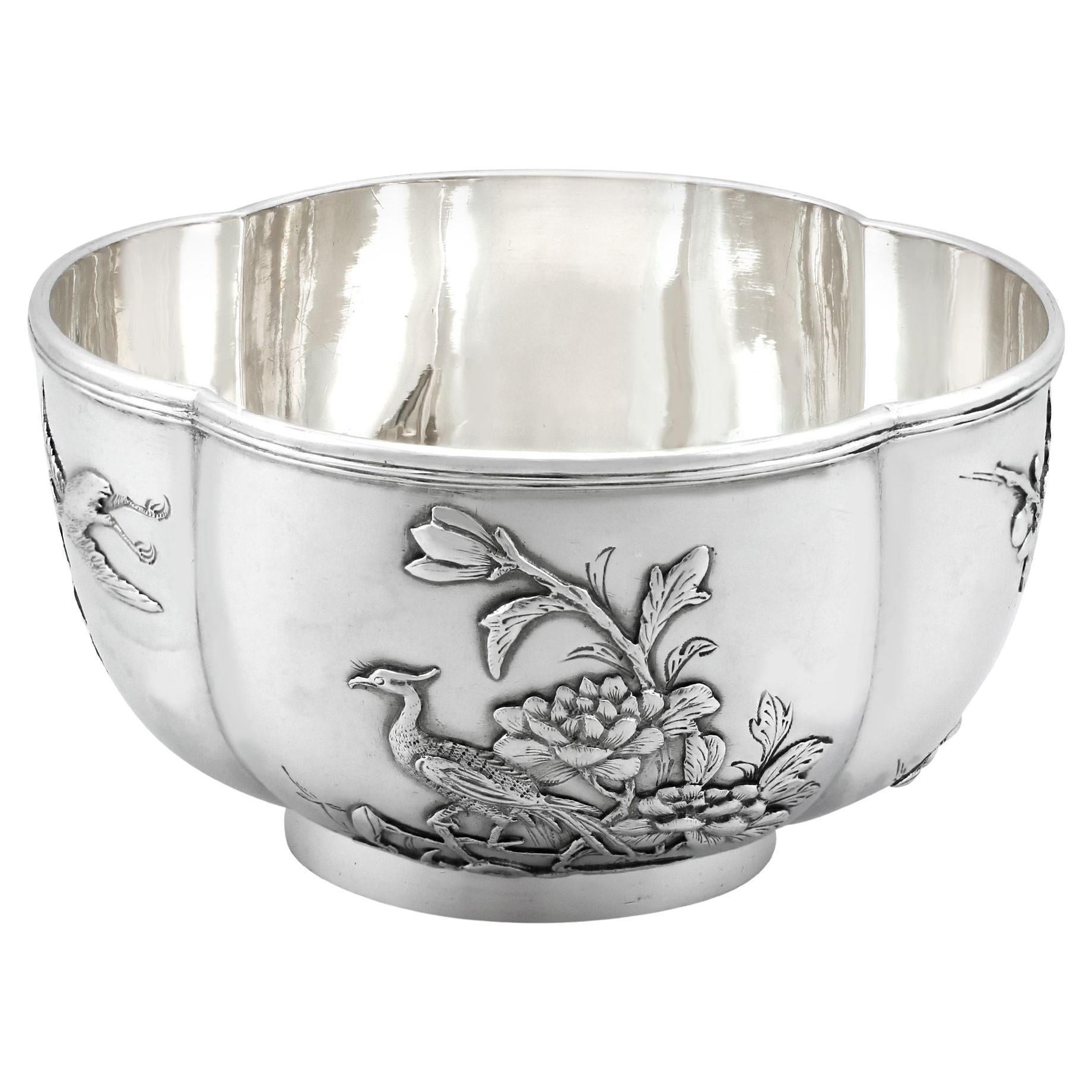 Chinese Export Silver Bowl - Antique Circa 1890 at 1stDibs