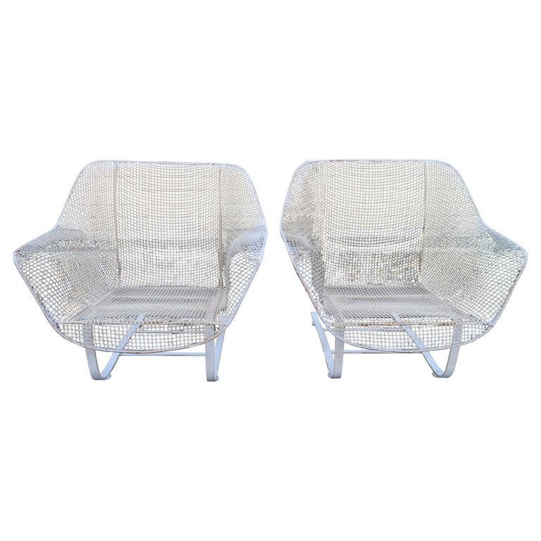 Pair of John Woodard Sculptura Springer Patio Lounge Chairs Mid Century ...