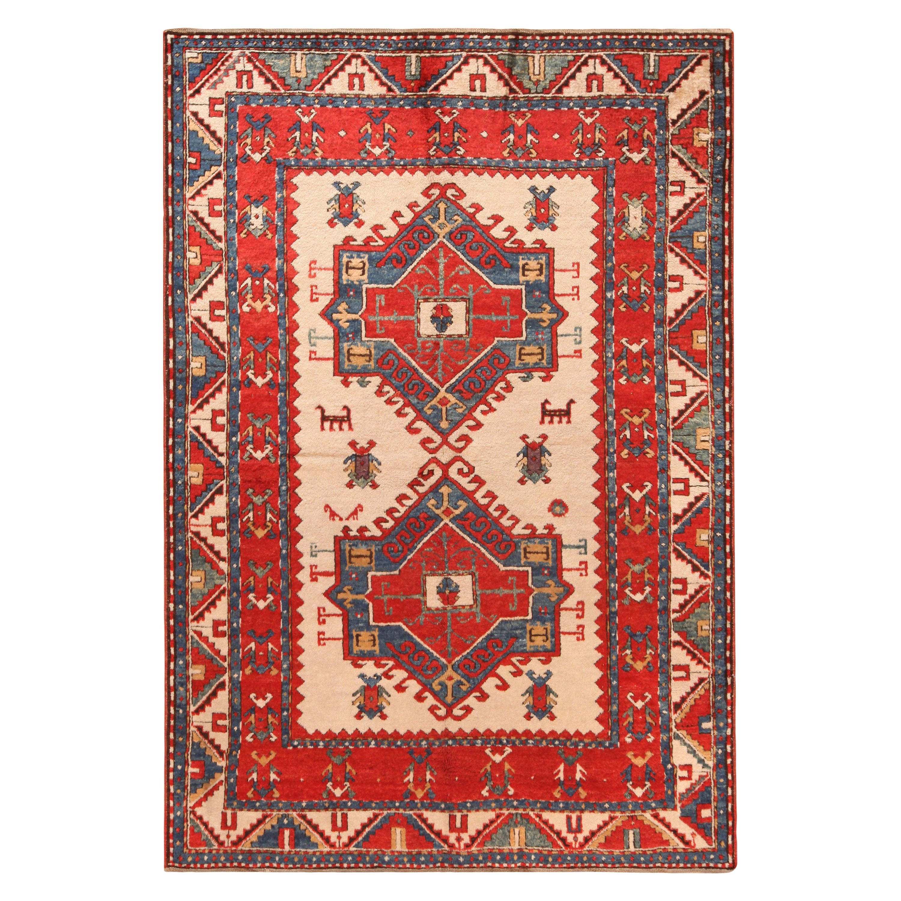 Antique Caucasian Eagle Kazak Rug at 1stDibs