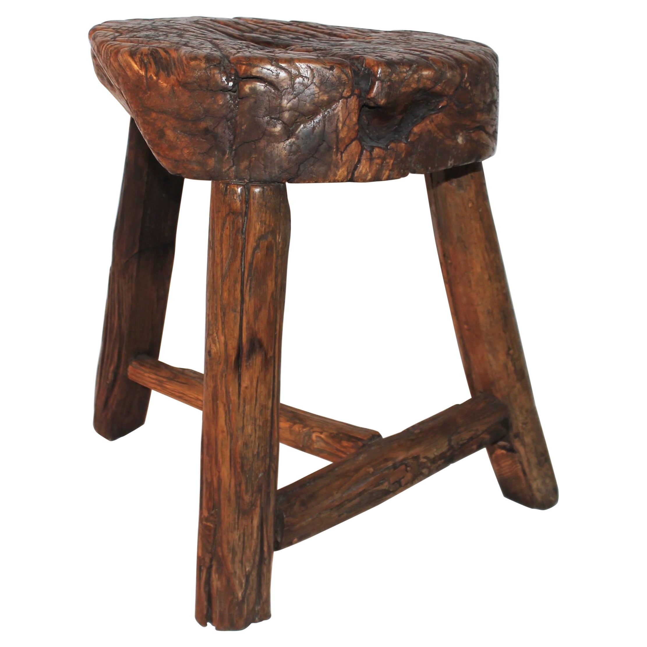 Rustic Hickory by Rittenhouse Plank Seat Bar Stools at 1stDibs