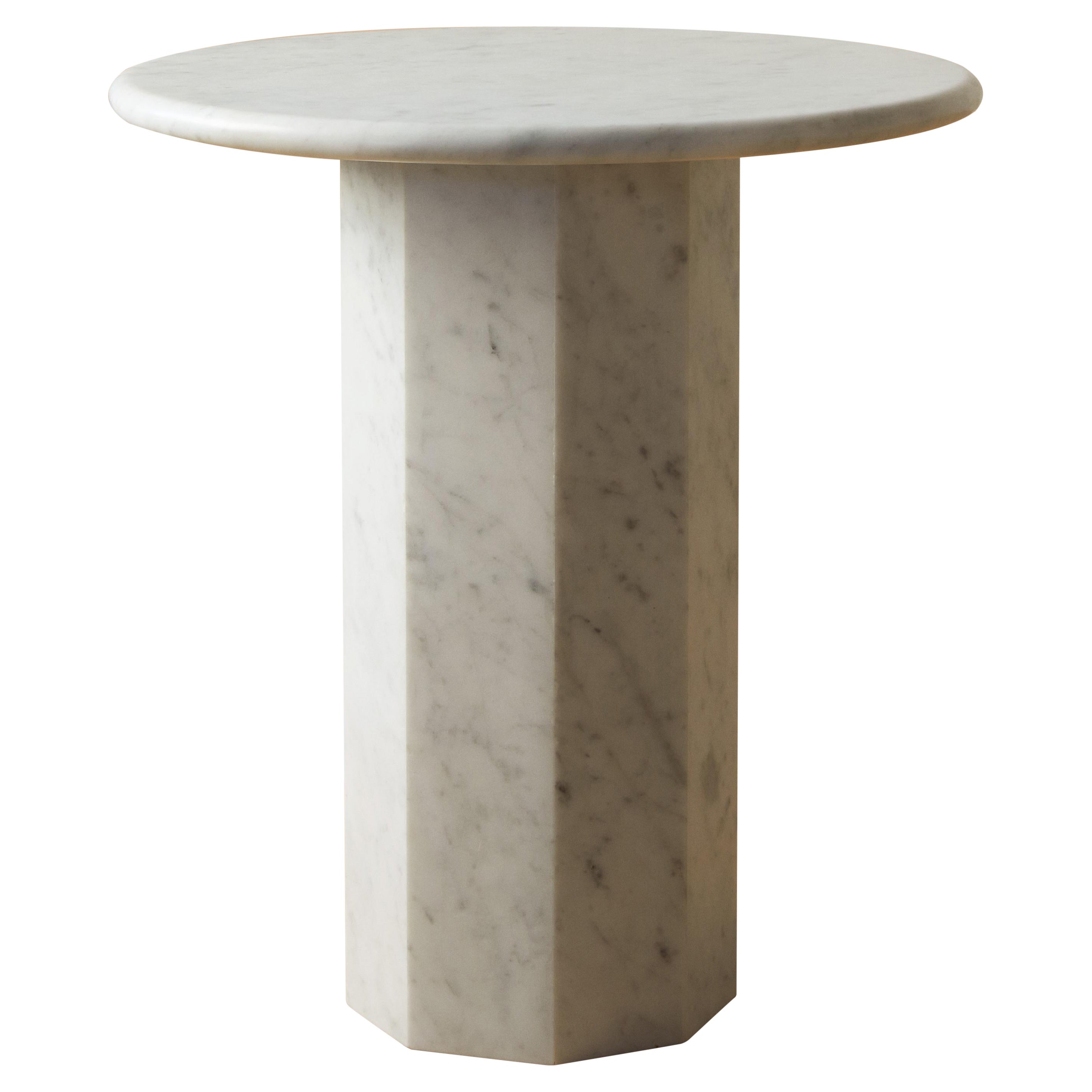 Ashby Round Dining/Hall Table Handcrafted in Polished Calacatta Viola ...