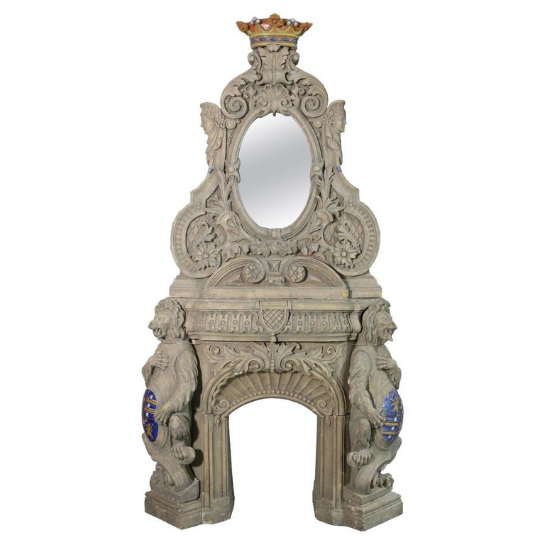 Antique Flemish Fire-Clay Fire Surround and Chimney Piece For Sale at ...