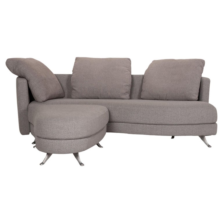 Rolf Benz 2500 Fabric Sofa Set Gray Two-Seater Stool at 1stDibs ...