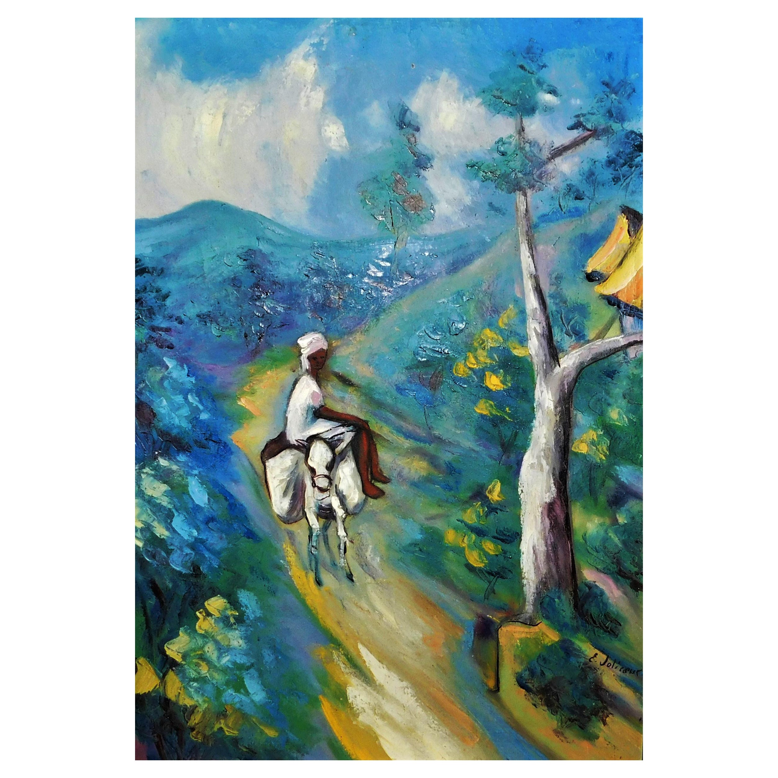 Y. Jn. René, Haitian Artist, Naivist School, Oil on Canvas, 1970s For ...