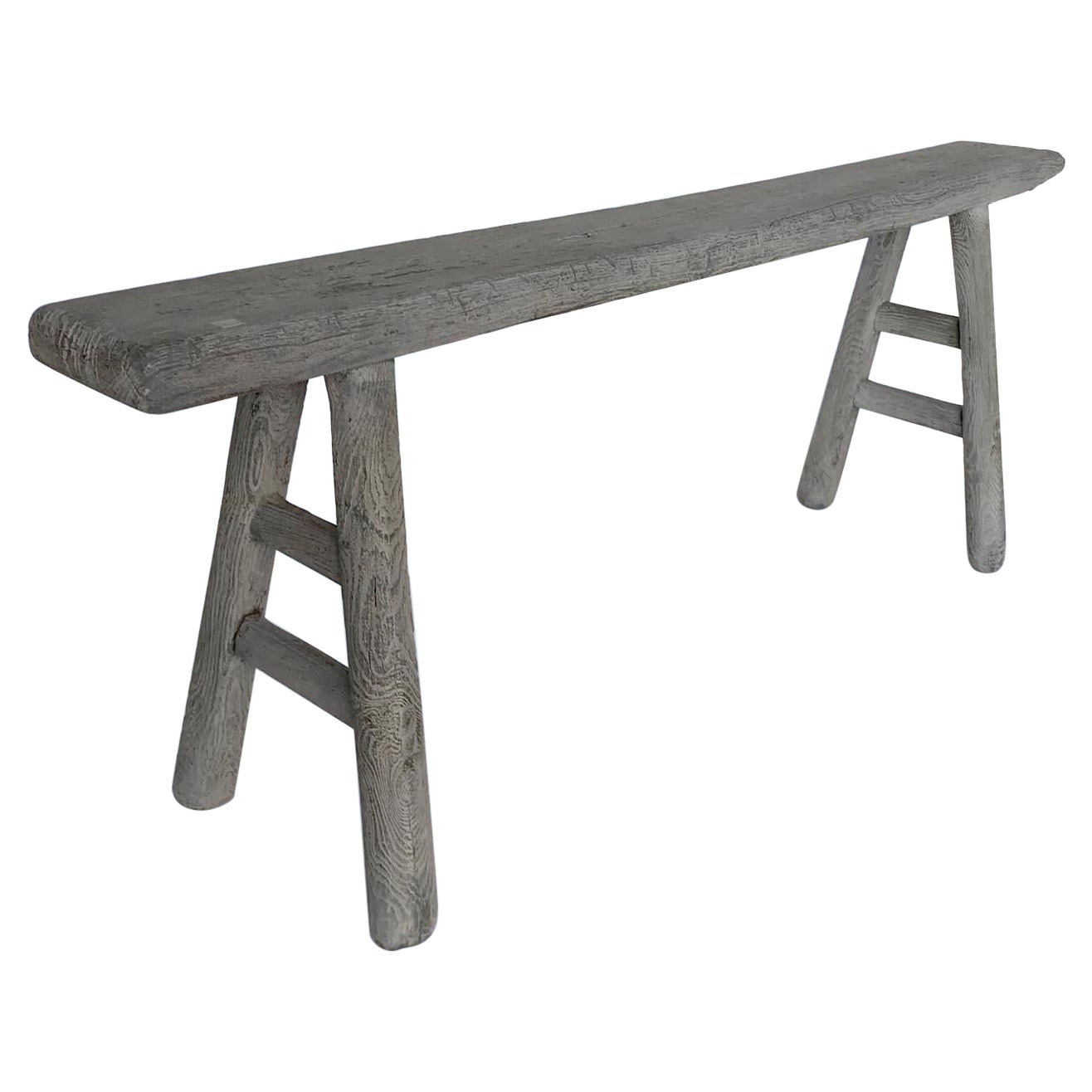 Vintage Elm Bench at 1stDibs