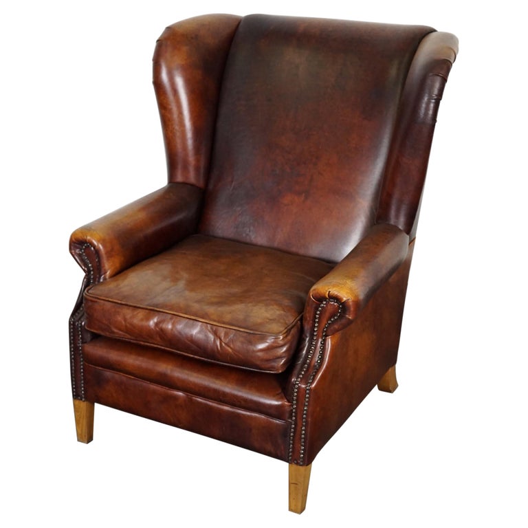 Vintage Dutch Burgundy-Colored Leather Club Chair at 1stDibs