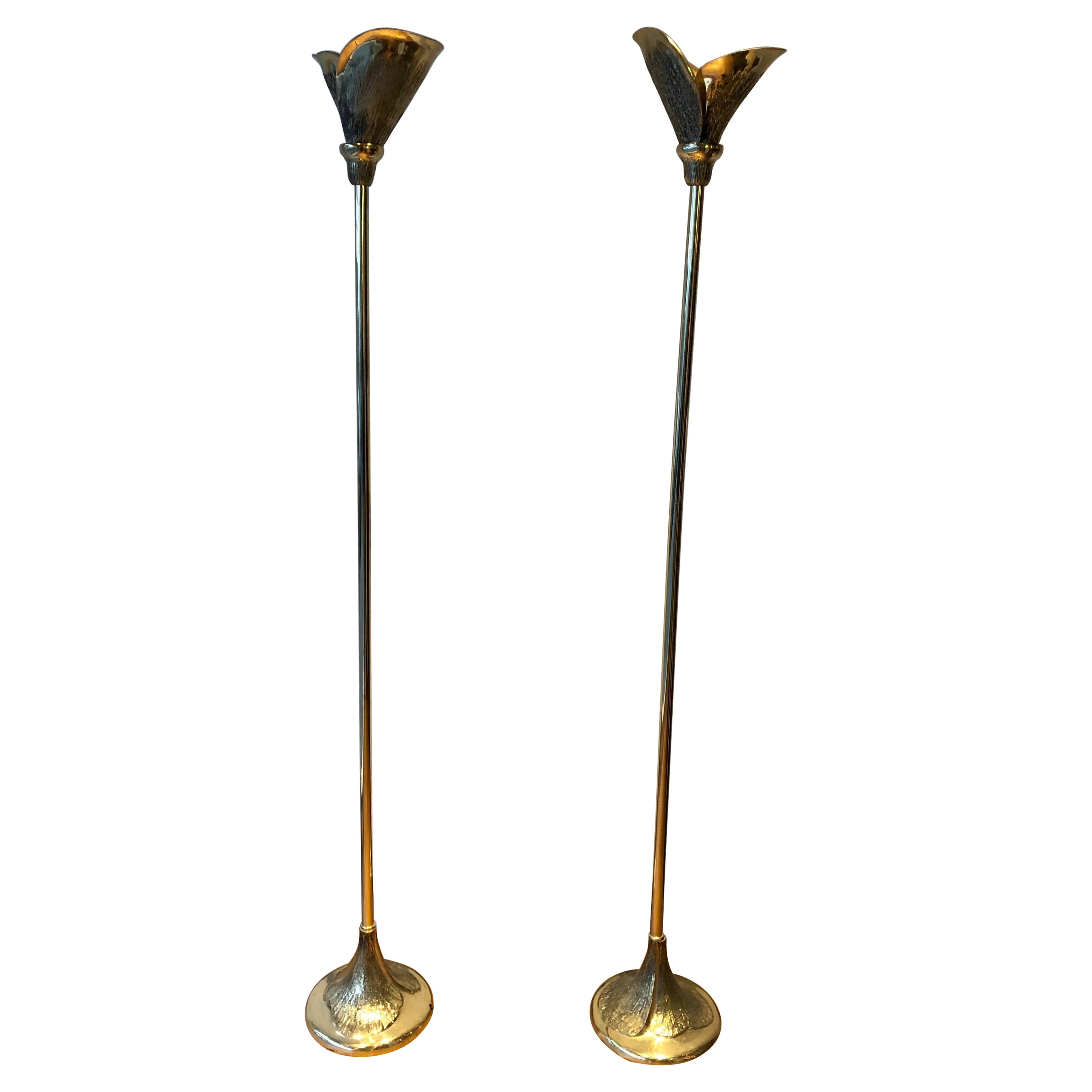 Pair of 70's Italian Floor Lamps at 1stDibs