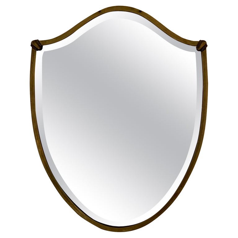 1940s Brass Shield Mirror at 1stDibs