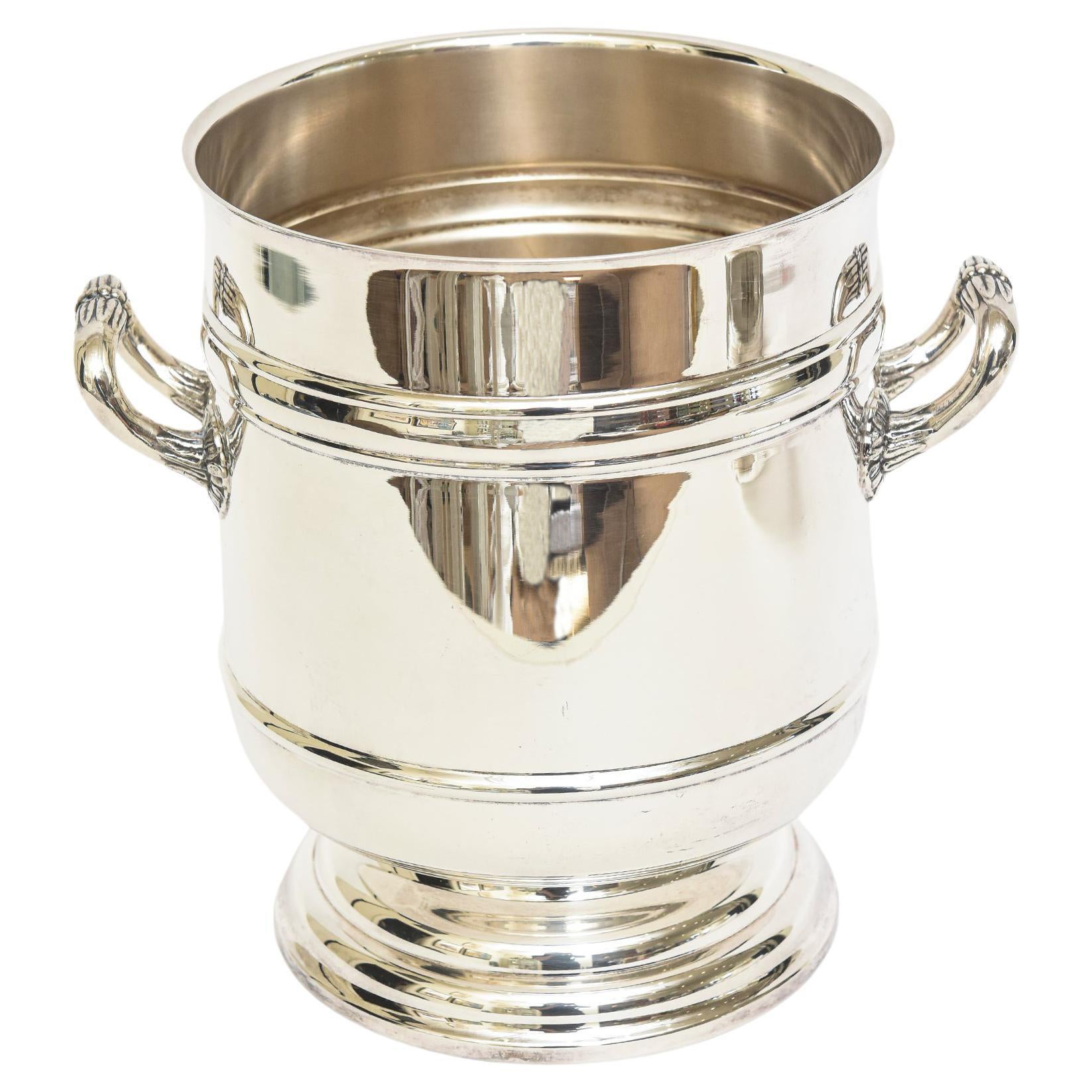 Mini Signed Baccarat Crystal and Brass Butler Ice Bucket or Champagne ...