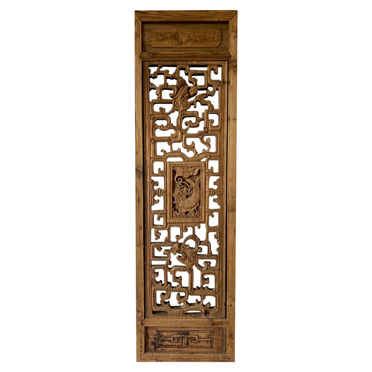 Antique Chinese Carved Wood Window Panel For Sale at 1stDibs | chinese ...
