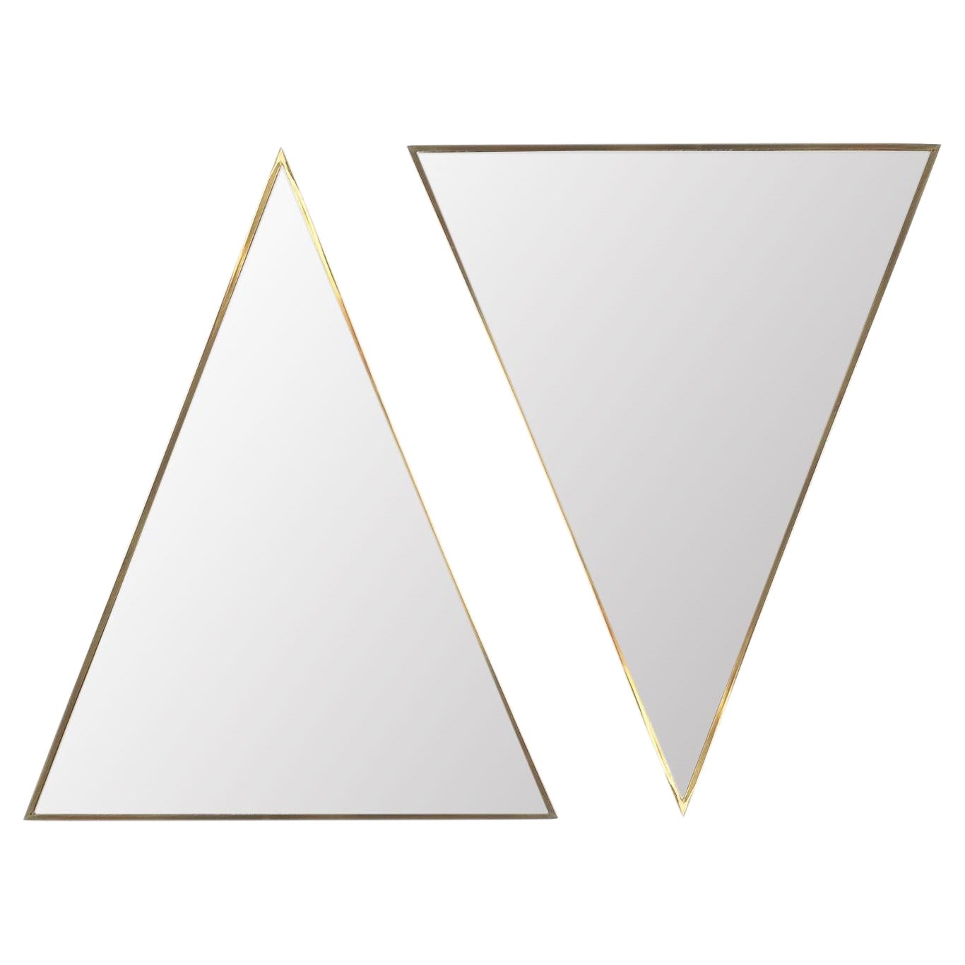 Italian Bronze Trapezoidal Wall Mount Mirror with Brass Coil Decoration ...