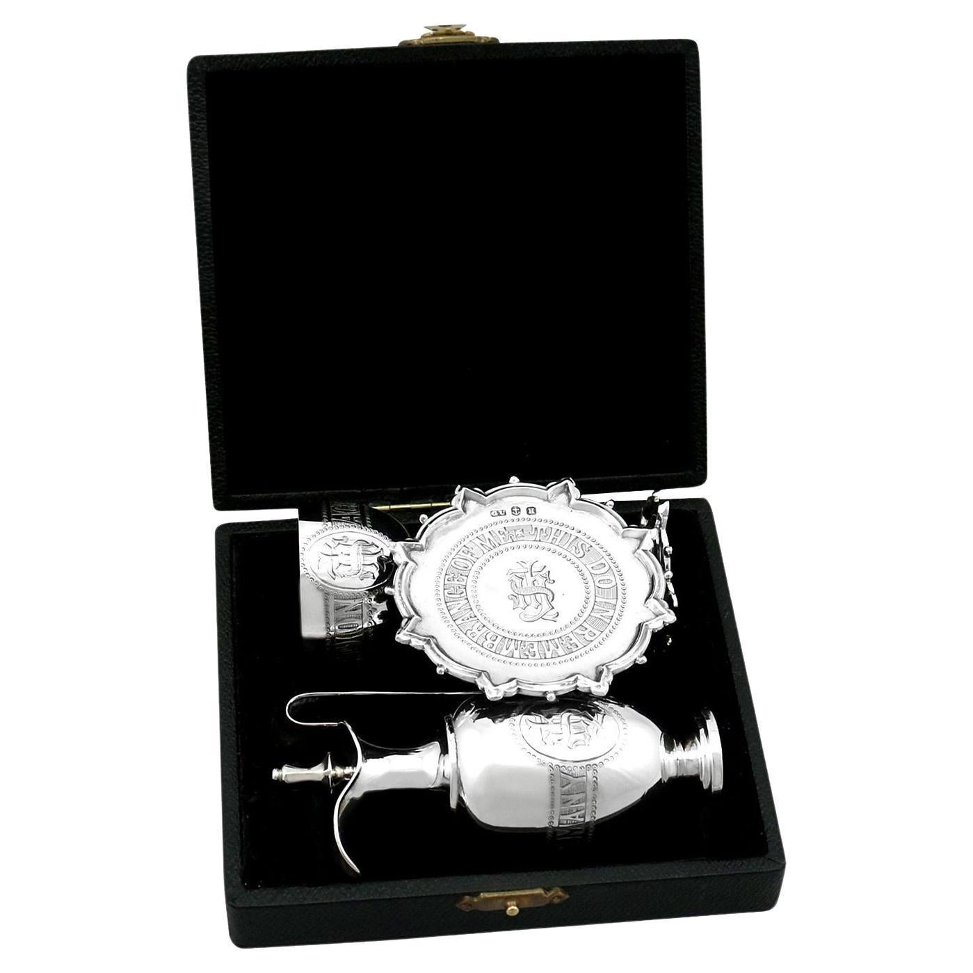 Antique Victorian Sterling Silver Communion Set For Sale at 1stDibs