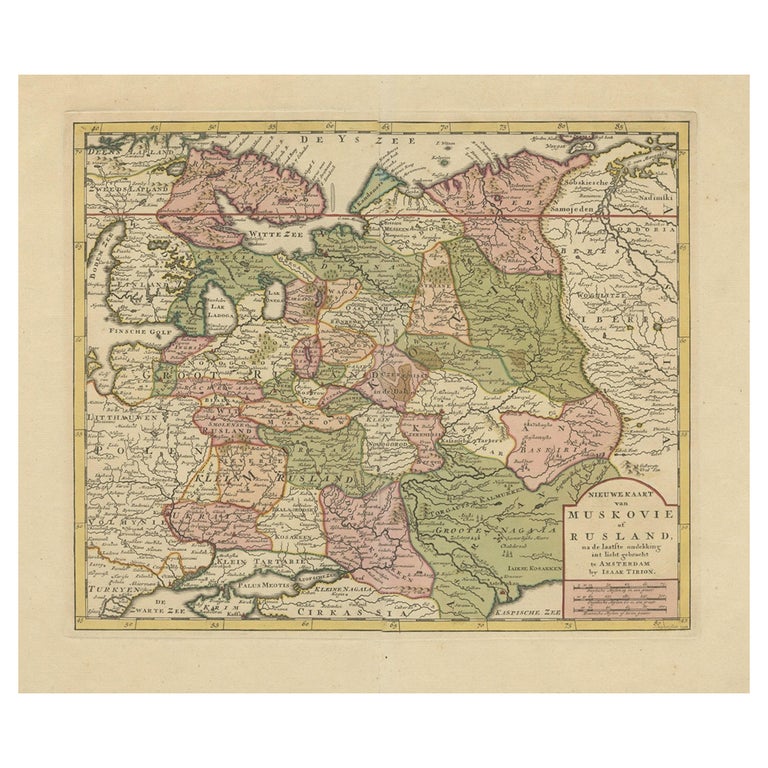 Antique Map of European Russia by Tirion, c.1725 For Sale at 1stDibs ...