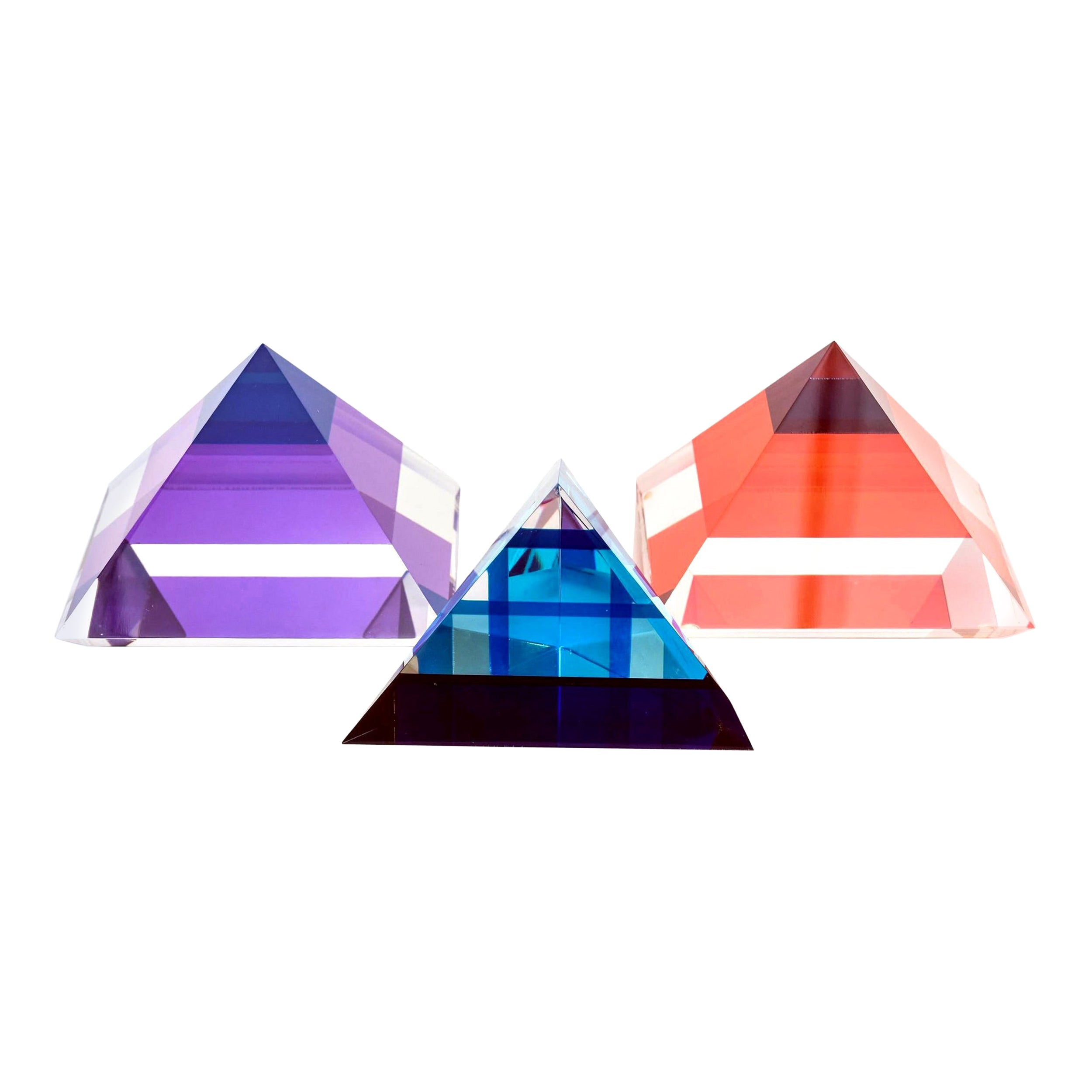 Pair of Signed Large Square Vasa Laminated Lucite Cube Sculptures at ...