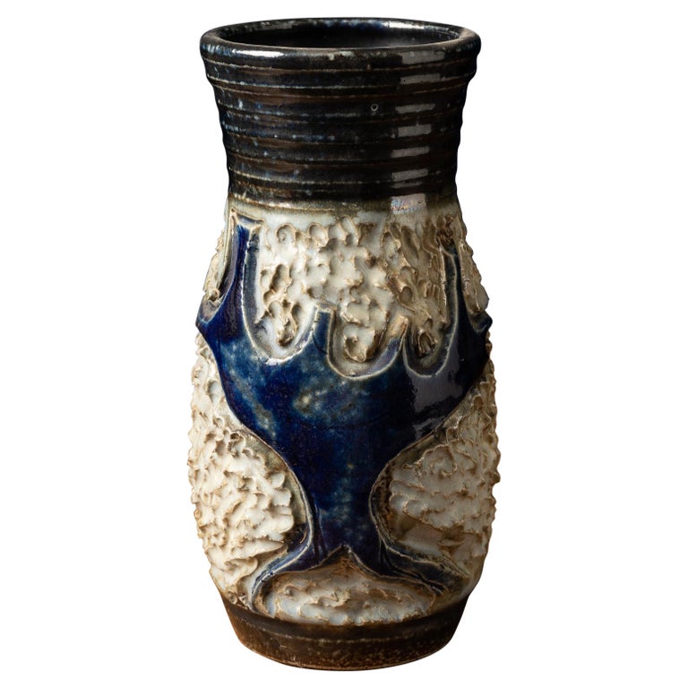 Textured Ceramic Vase with Colour Glazing and Relief Decorations For ...