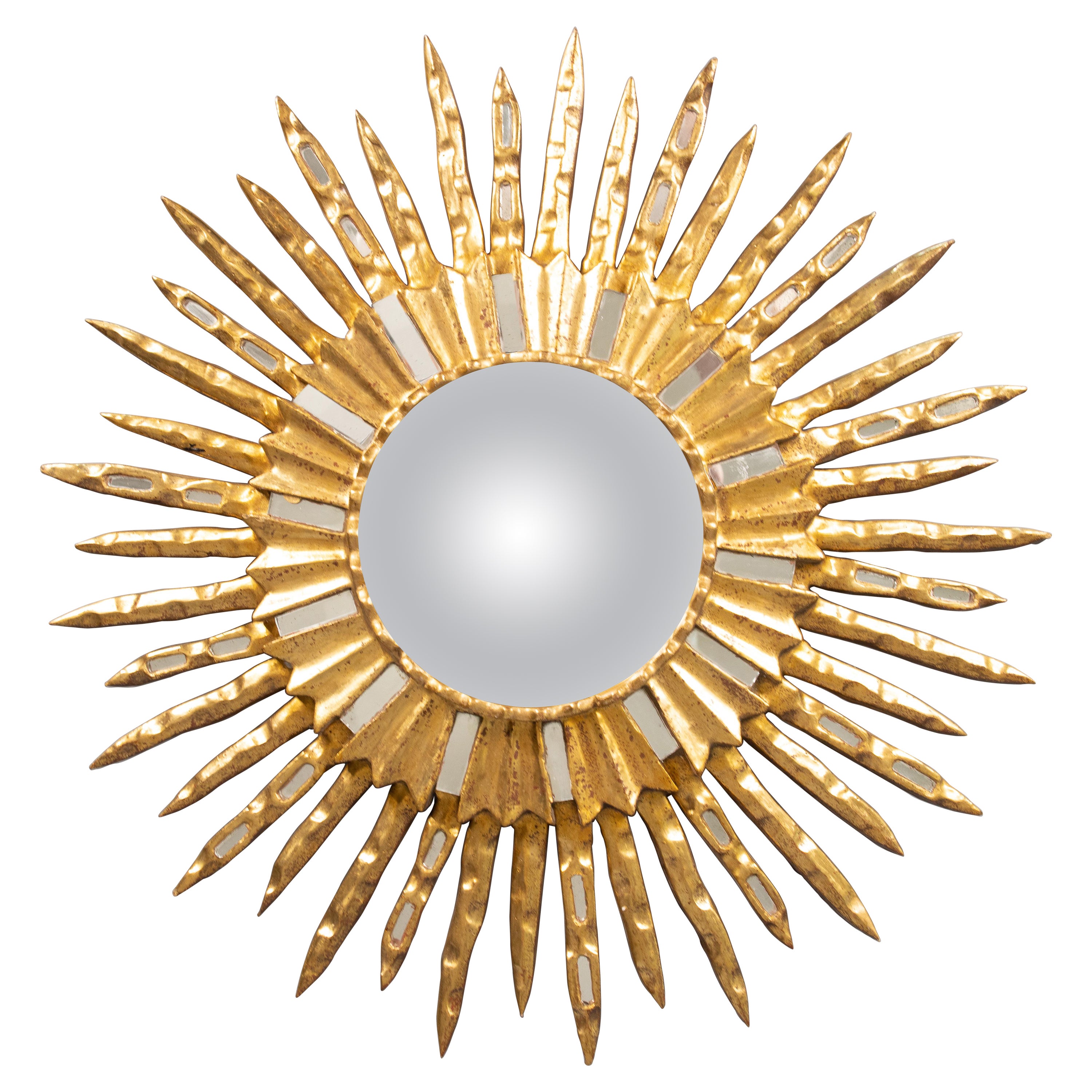 Large Decorative Sunburst Starburst Mirror with Cast Plastic Frame at ...
