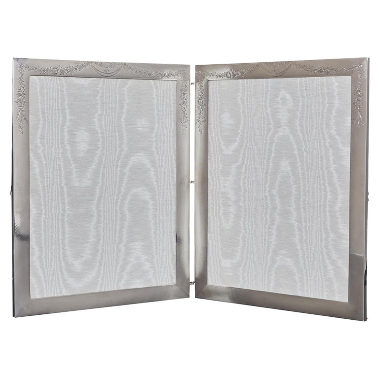 Edwardian Double Silver Photograph Frame For Sale at 1stDibs
