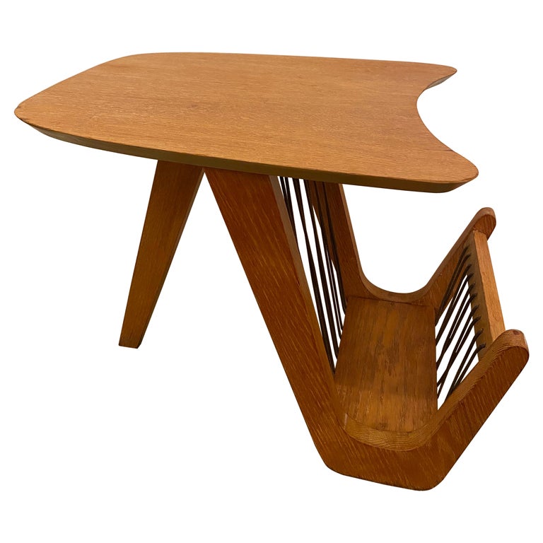 French Oak Magazine Rack/ Table at 1stDibs