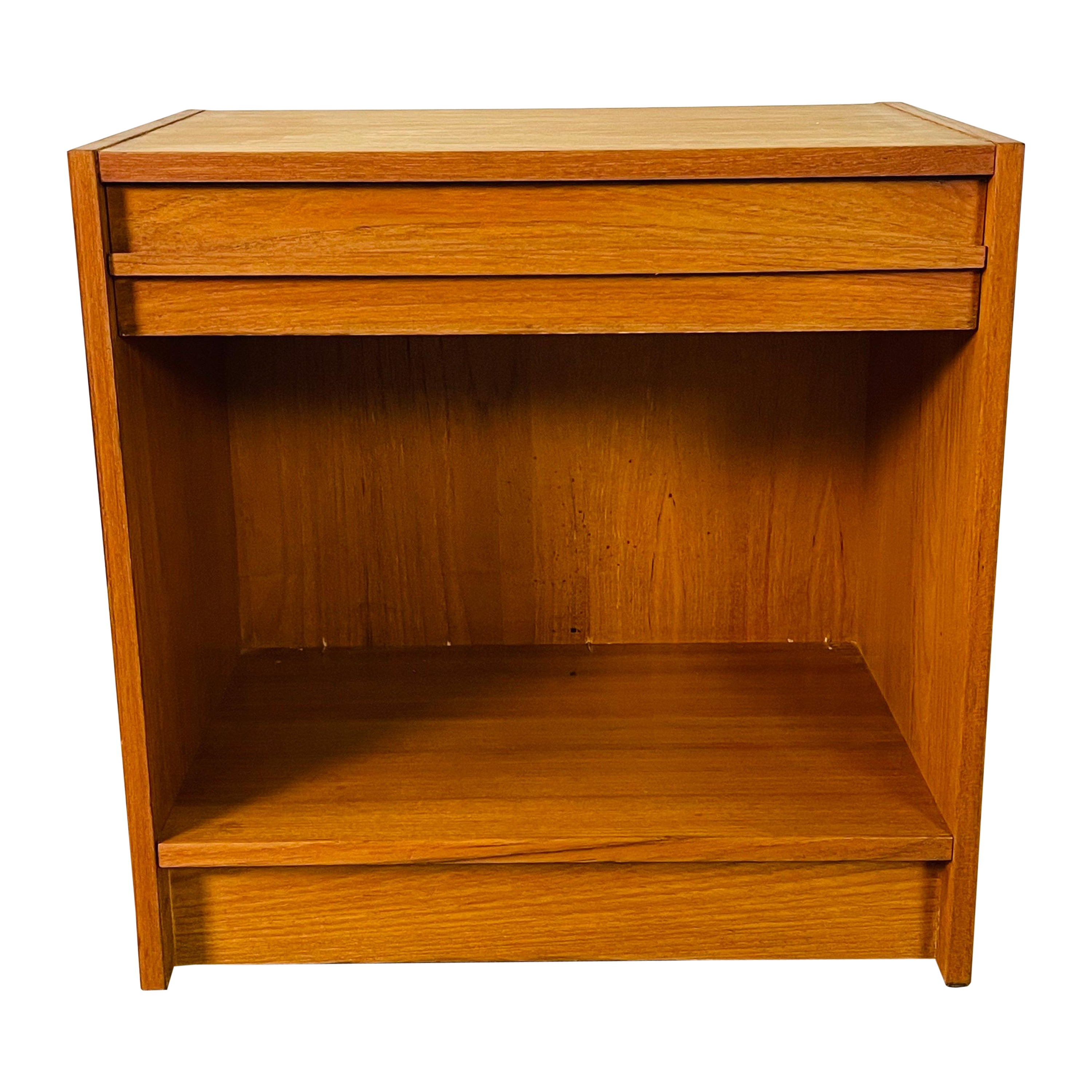 1970s Teak Nightstand with a Drawer For Sale at 1stDibs
