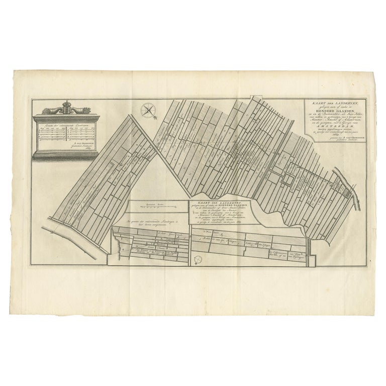Antique Map Showing Estates of 1669 in Amsterdam, Published in c.1767 ...