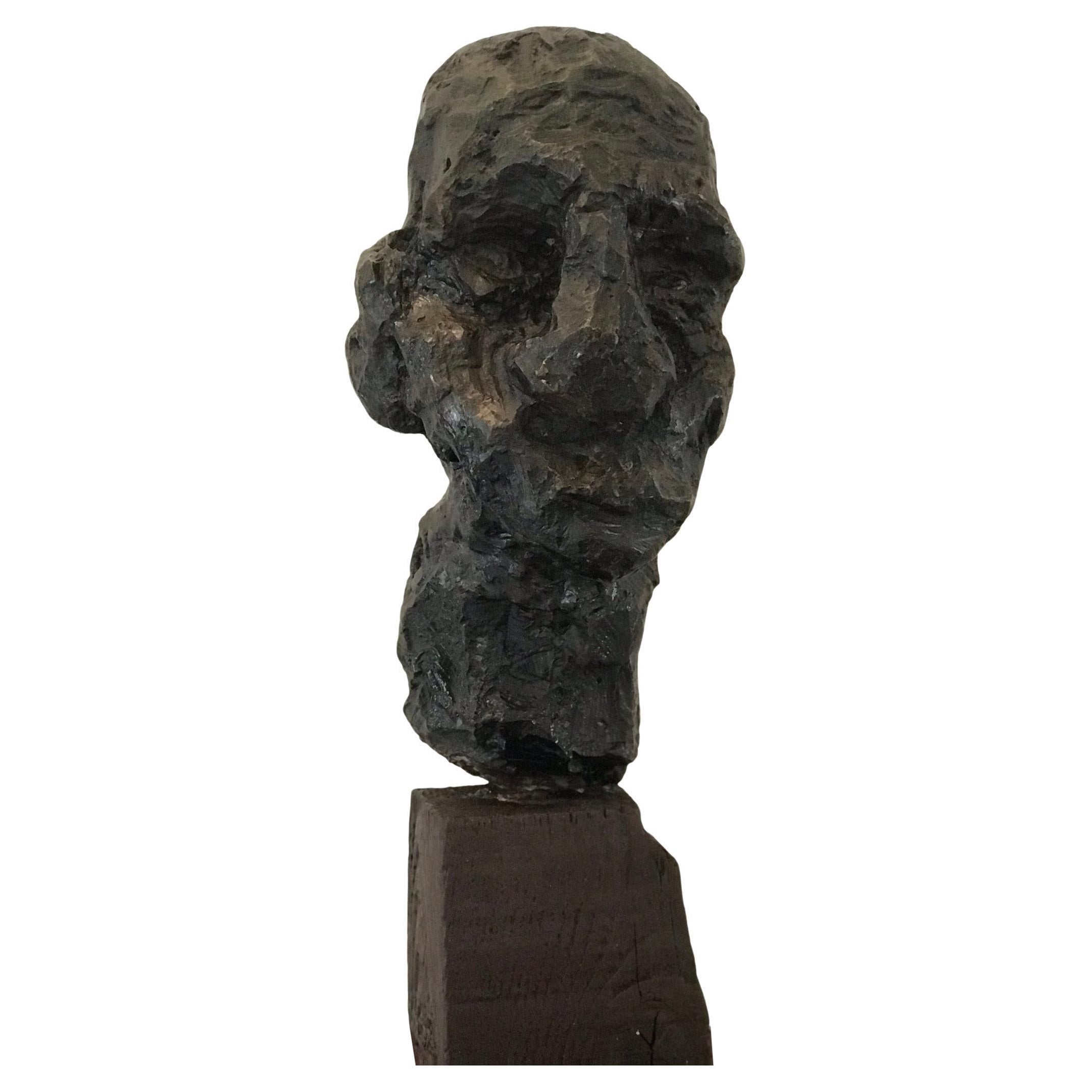 Bronze Brutalist Figurative Table Sculpture of Man with Sword For Sale ...