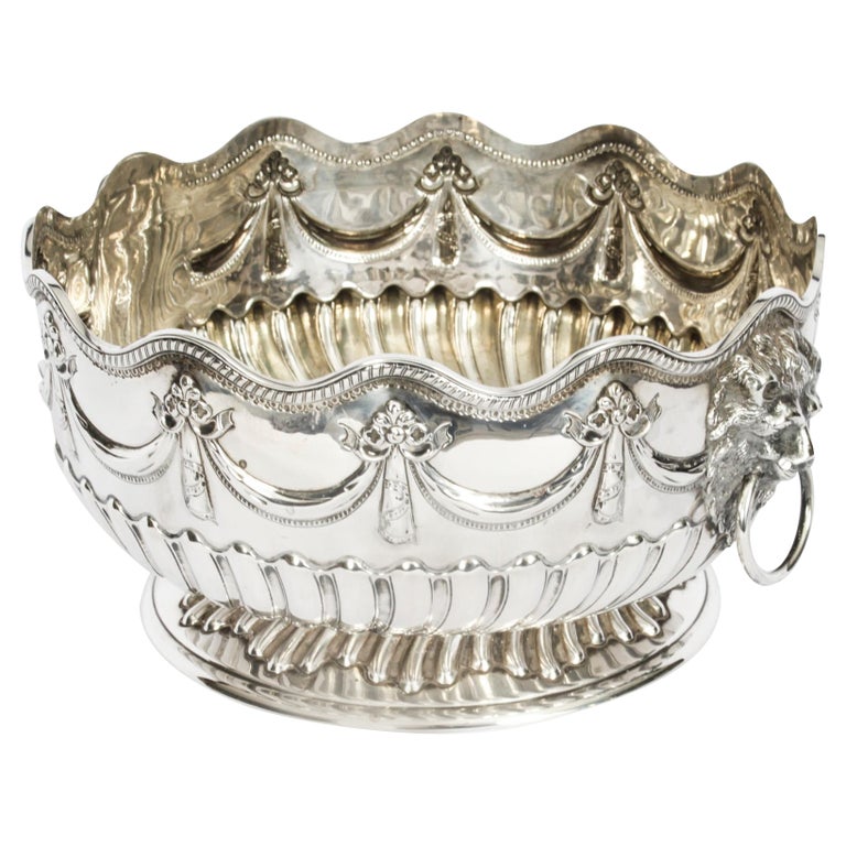 Antique Victorian Silver Punch Bowl Frederick Elkington 1884 19th C For ...