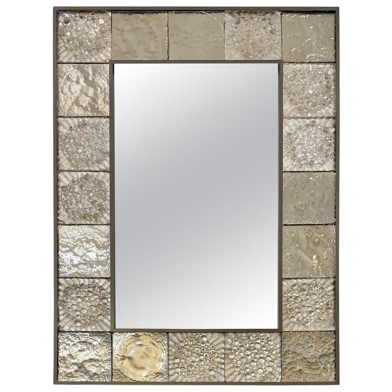 Customizable Italian Smoked Silver Murano Glass Geometric Gun Metal ...