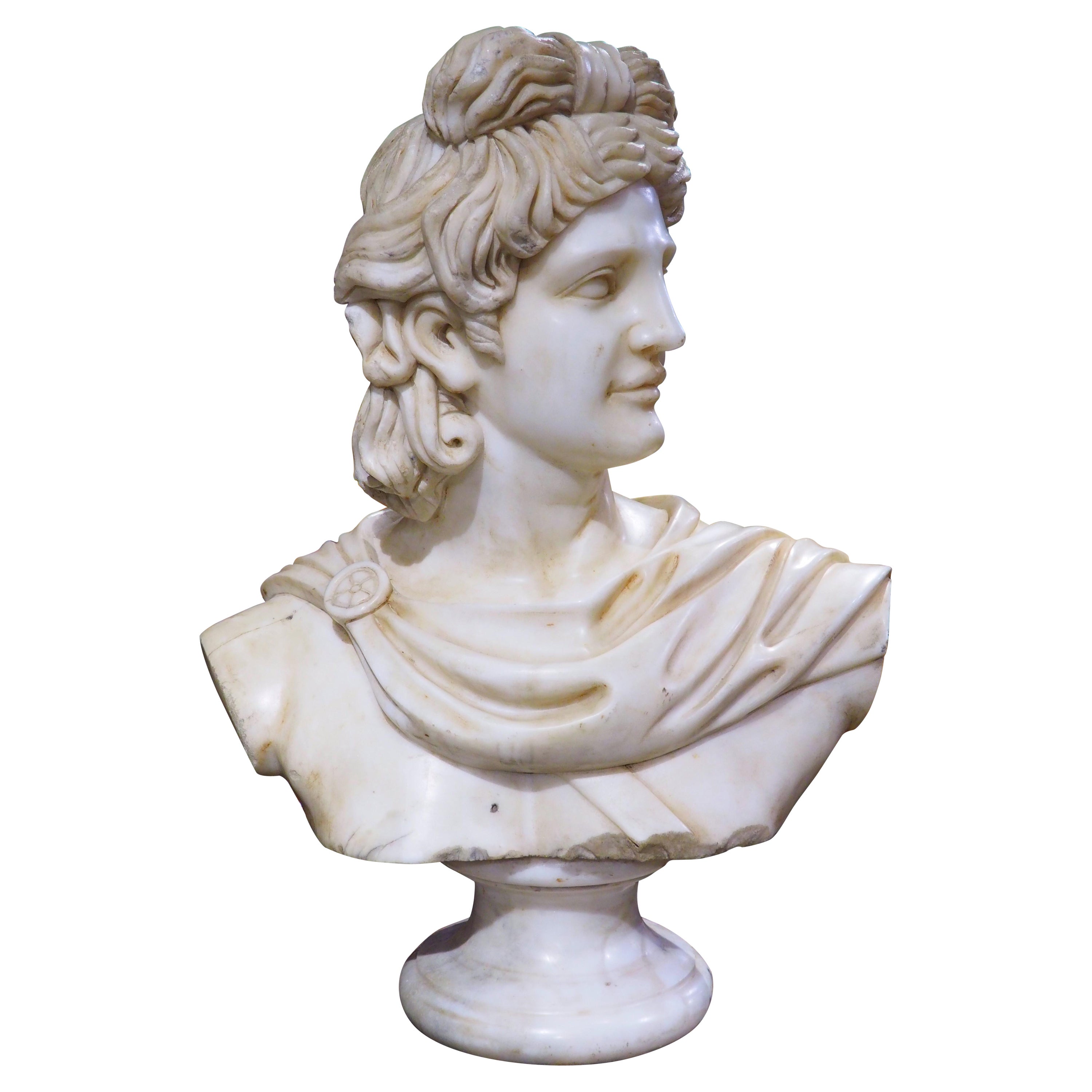 Large Antique Porcelain Bust of Apollo of Belvedere, French Signed and ...