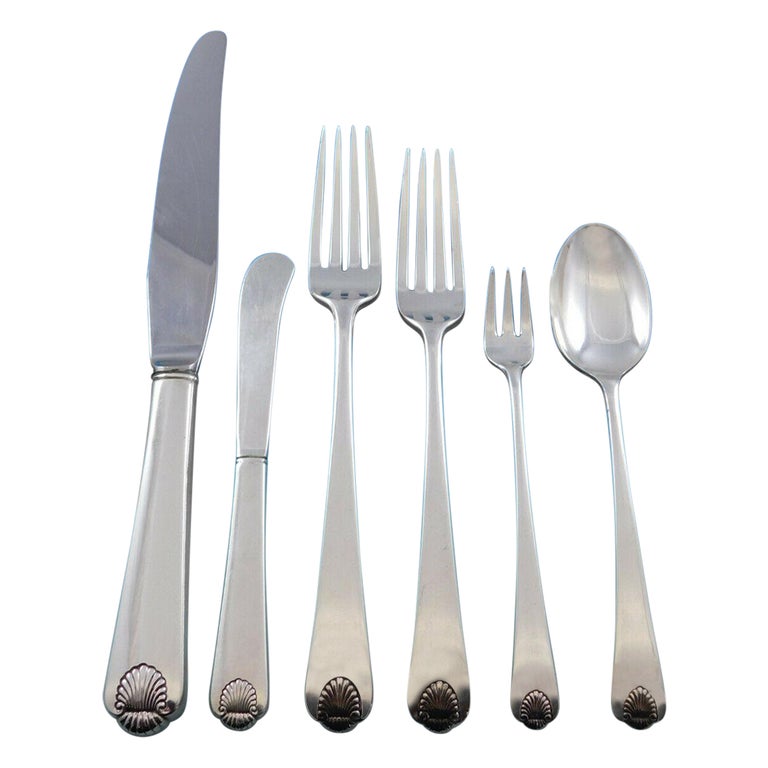 Colonial Shell by International Sterling Silver Flatware Set Service ...