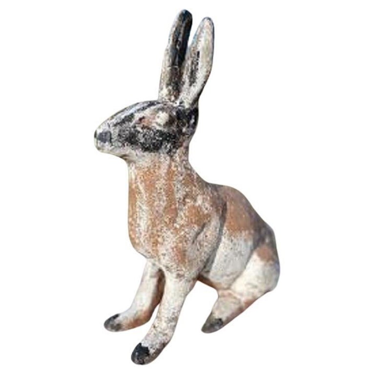 Big Old Vintage Garden Rabbit Usagi in Old Paint For Sale at 1stDibs