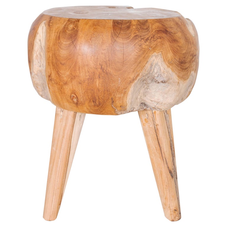 Four Leg Wood End Table/Stool For Sale at 1stDibs