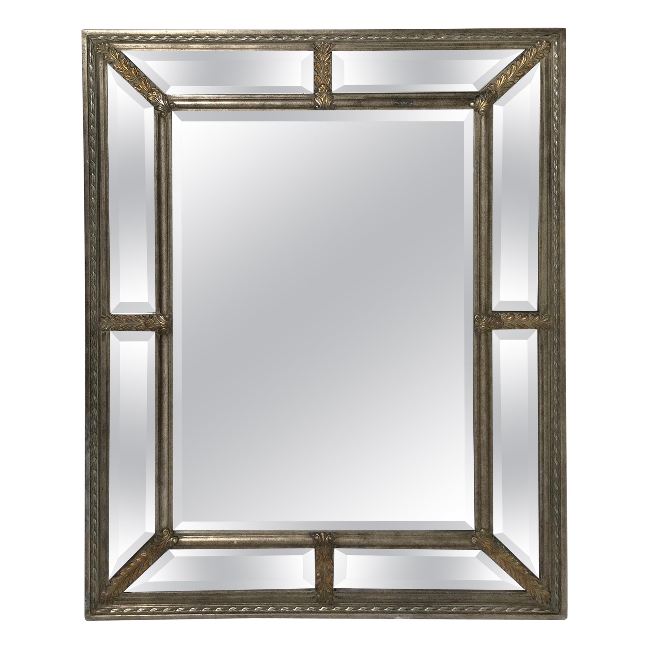 Silver Leafed Fantasy Mirror with Gold Accents For Sale at 1stDibs