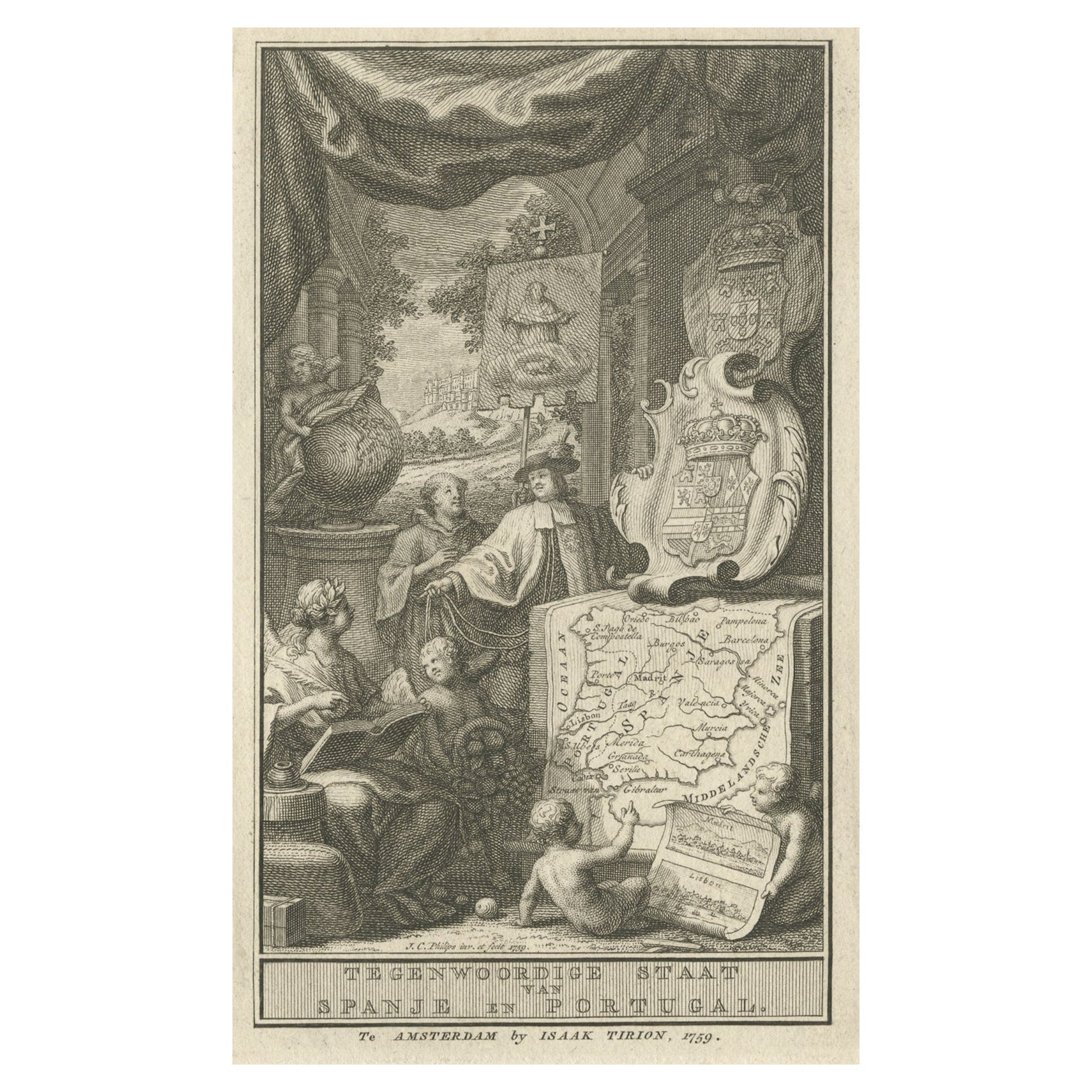 Frontispiece and Title-Page of the French Atlas Historique et Moderne ...