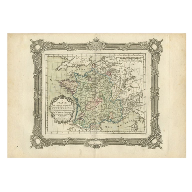 Antique Map of France under the reign of Louis XII by Zannoni, 1765 at ...