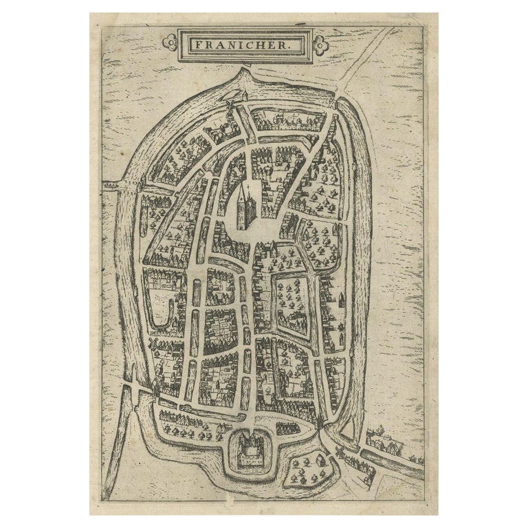 Antique Map of Franeker in Friesland by Guicciardini, 1609 For Sale at ...