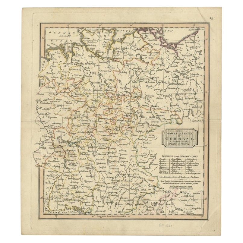 Antique Map of Germany by Walker, 1820 For Sale at 1stDibs